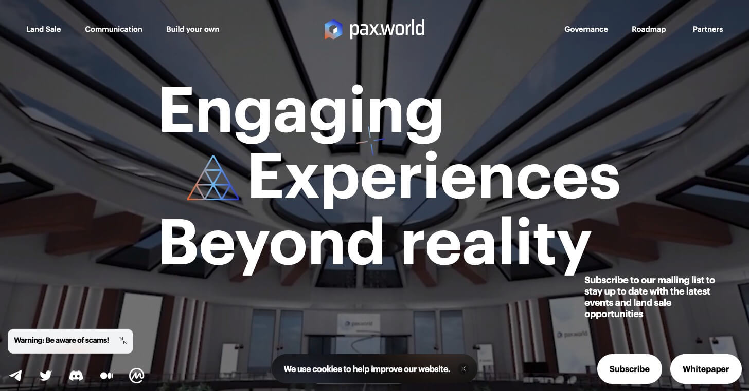 Engaging Experiences Beyond reality - Pax.World | 1GUU
